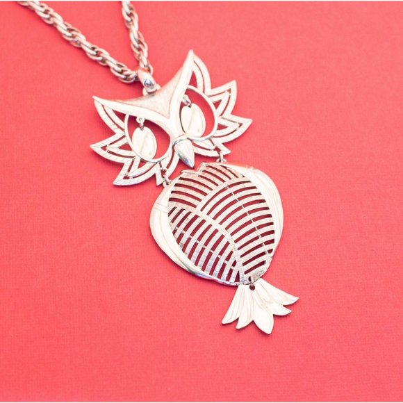 Alan | Jewelry | Bohemian Abstract Silver Owl By Alan 3 Inches F12 ...